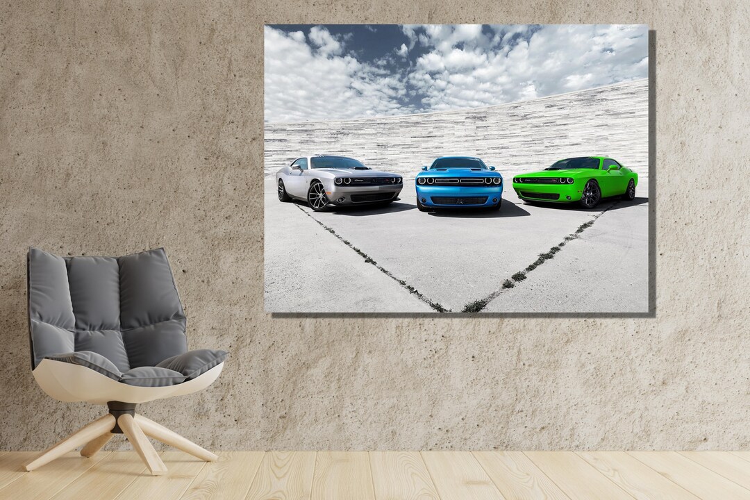 Dodge Wall Decor, Challenger Wall Art, Extra Large Canvas, Luxury Car ...