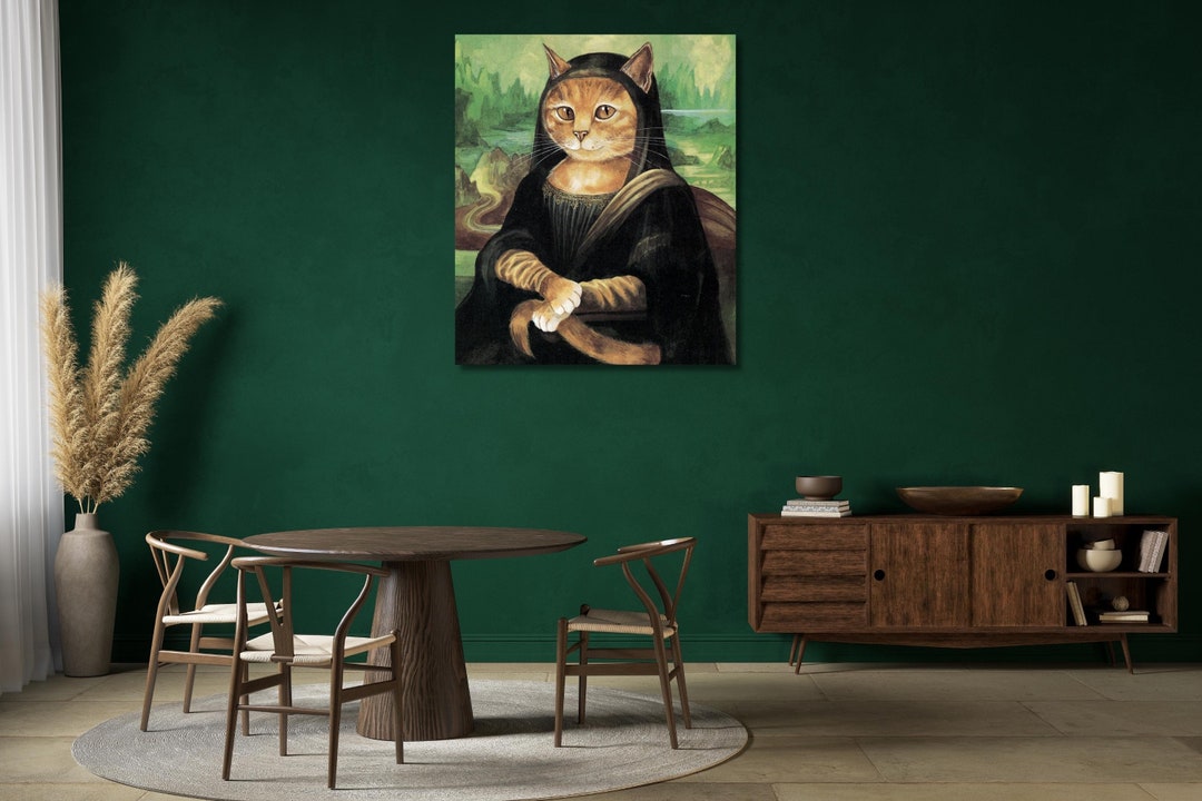 Mona Lisa Cat Wall Art|mona Lisa Artworks Reproduction|funny Cat|gift ...