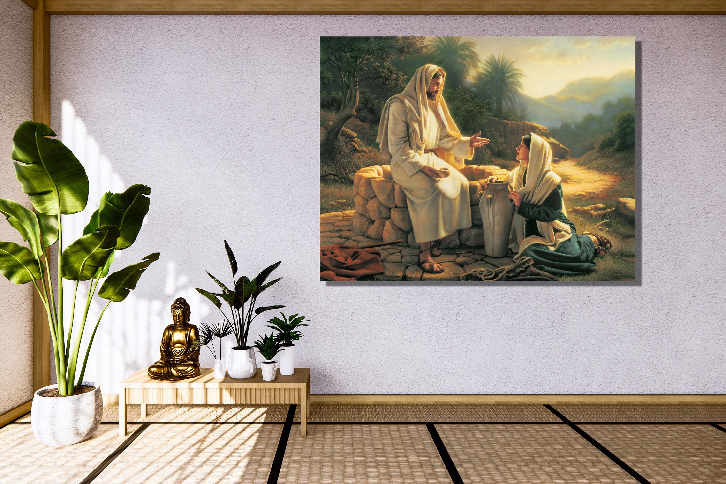 Jesus Talks With Samaritan Woman at Well|fine Giclee Print|jesus and ...
