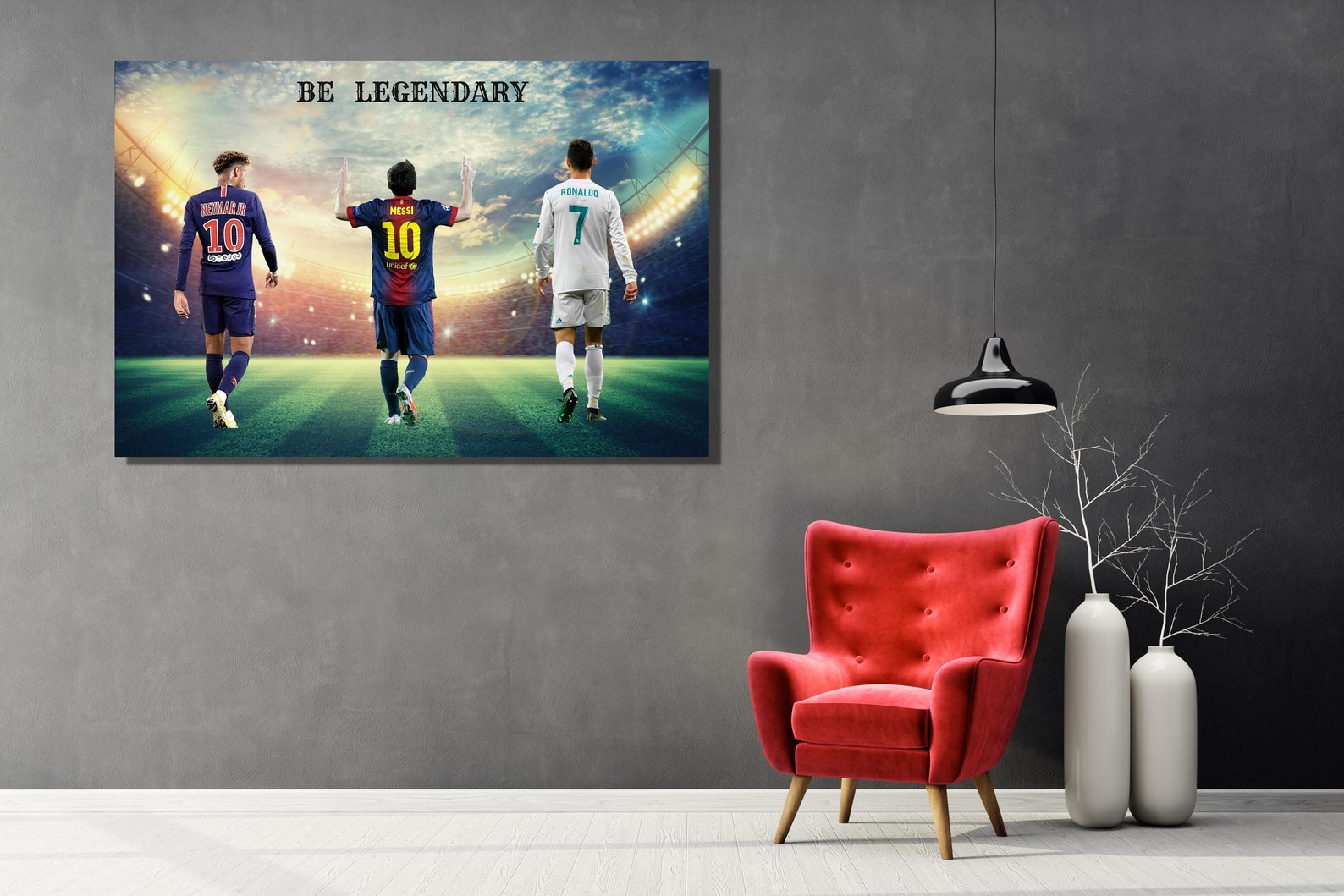 BE LEGENDARY Poster the Best Football Players Messi Ronaldo Neymar ...