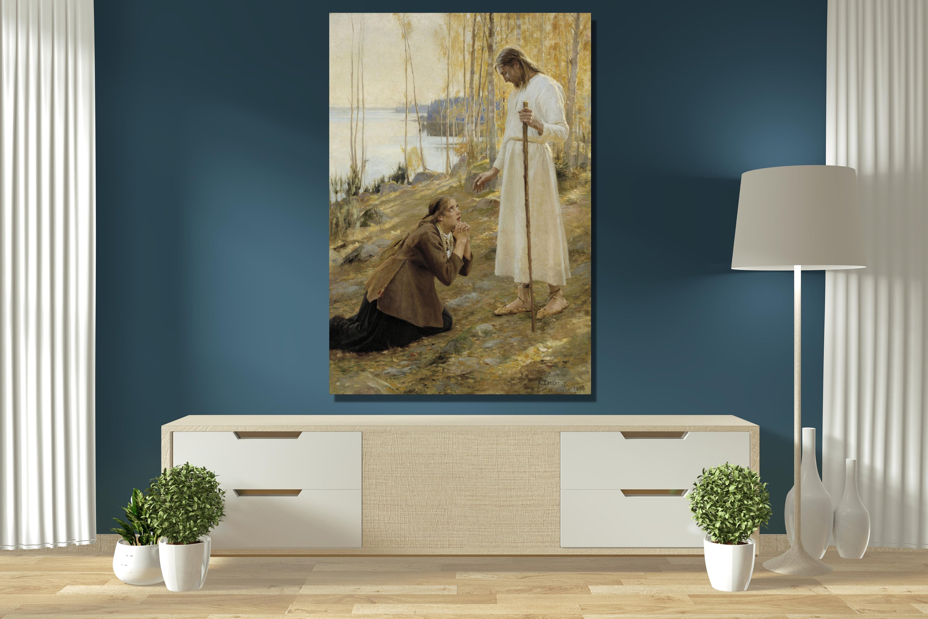 Christ and Mary Magdalene Wall Art|christian Art|finnish Art|gift Idea ...