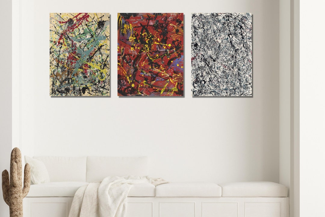 Set of 3 Jackson Pollock Posters,jackson Pollock Abstract,reproduction ...