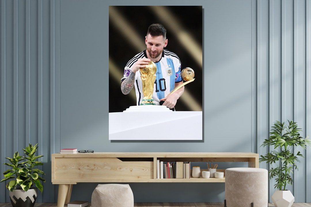 Lionel Messi Wall Artlionel Messi World Cup Championsbest Football ...