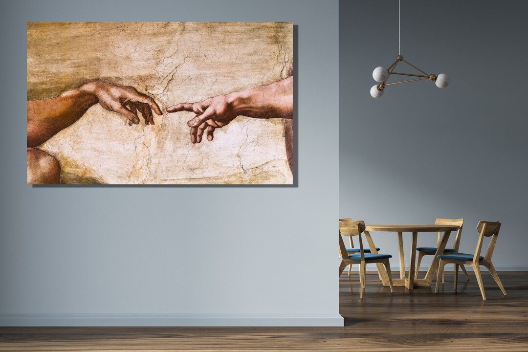 The Creation of Adam Canvas Print|michelangelo Wall Decor|exhibition ...