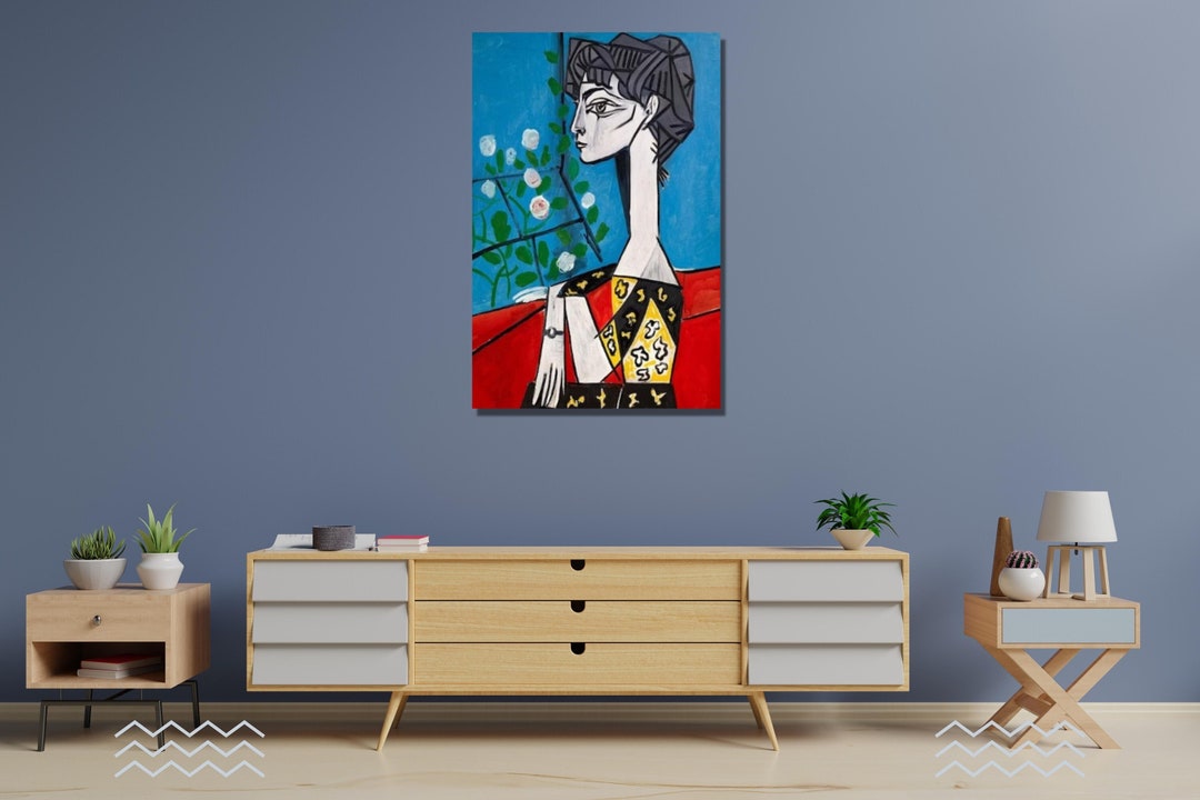 Picasso Floral Portrait of Jacqueline Art Print|picasso Jacqueline With ...
