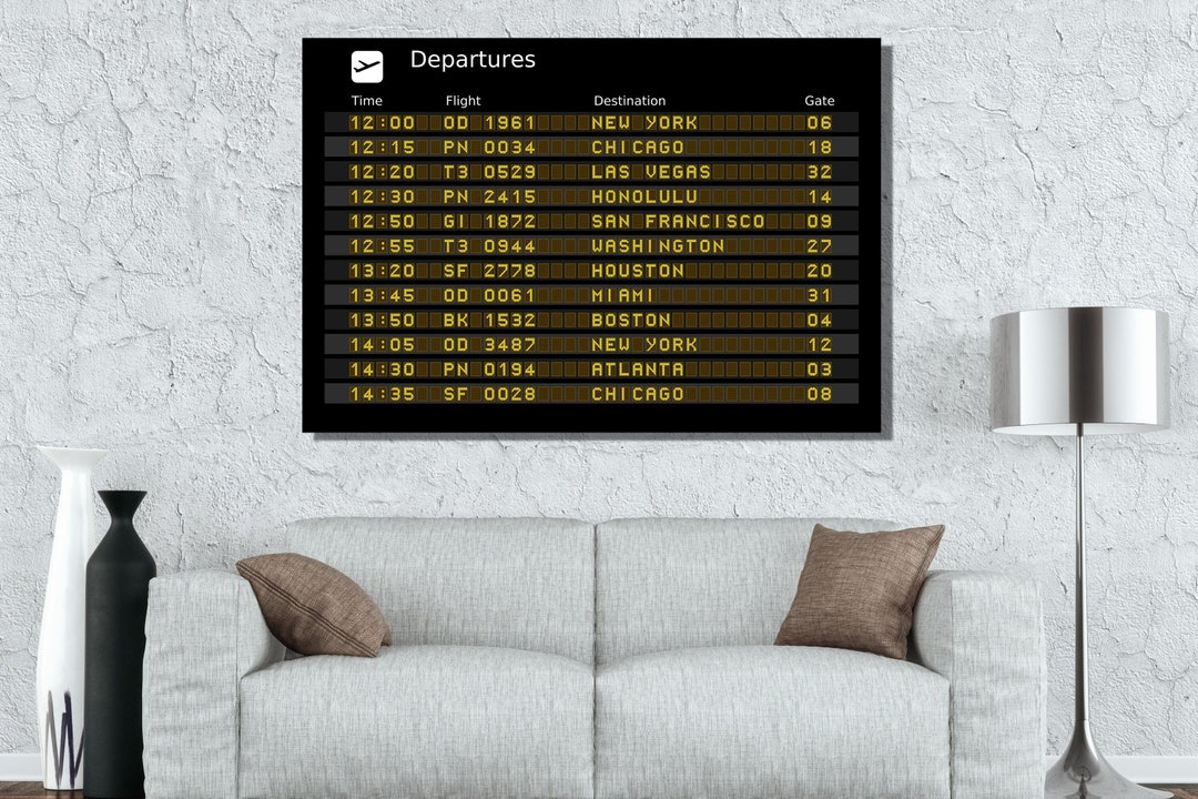 Airport Departure Wall Decor Print|custom Departures Art|airport ...