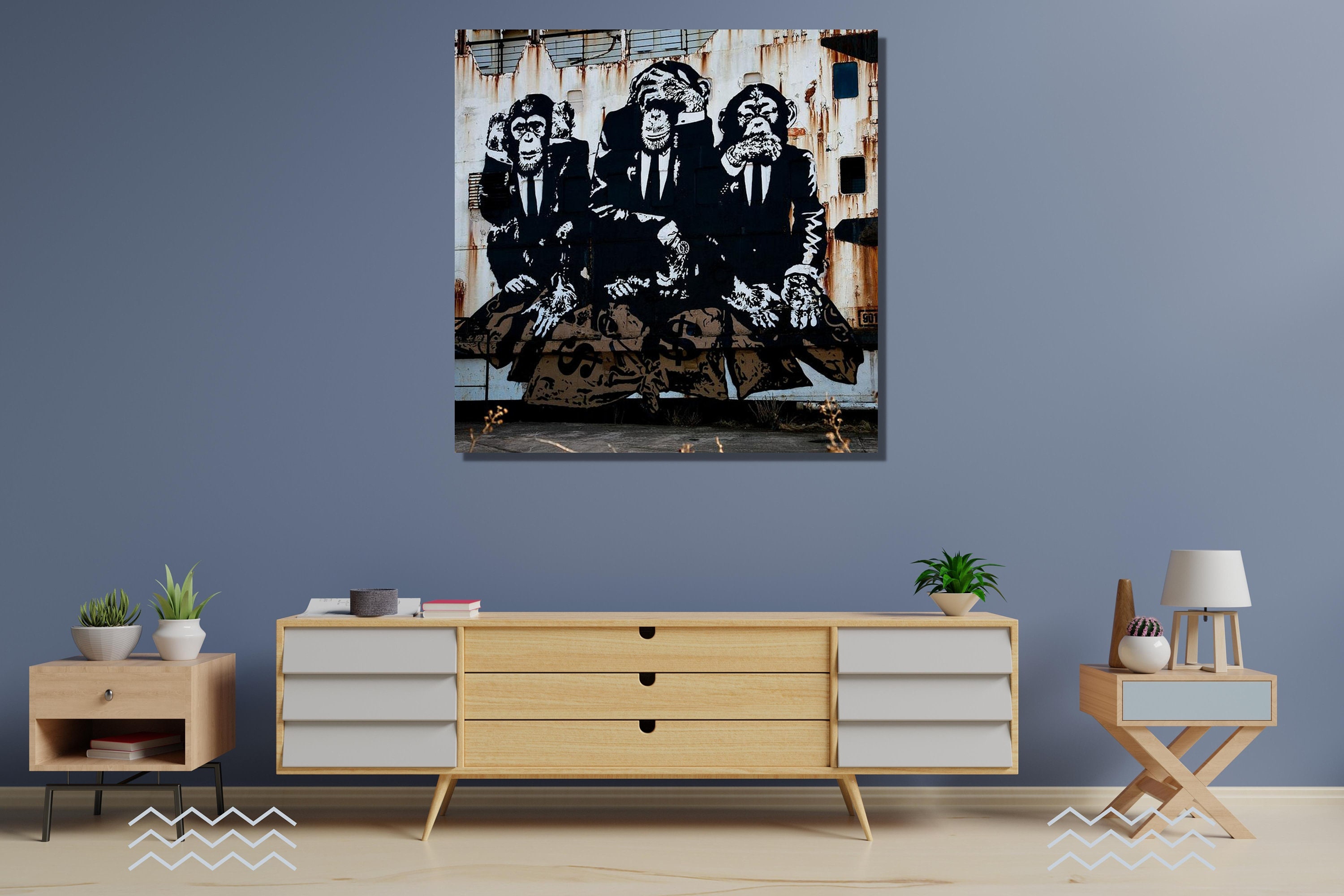 Three Wise Monkeys Graffiti Street Art | Three Monkeys Vinyl | Wise ...