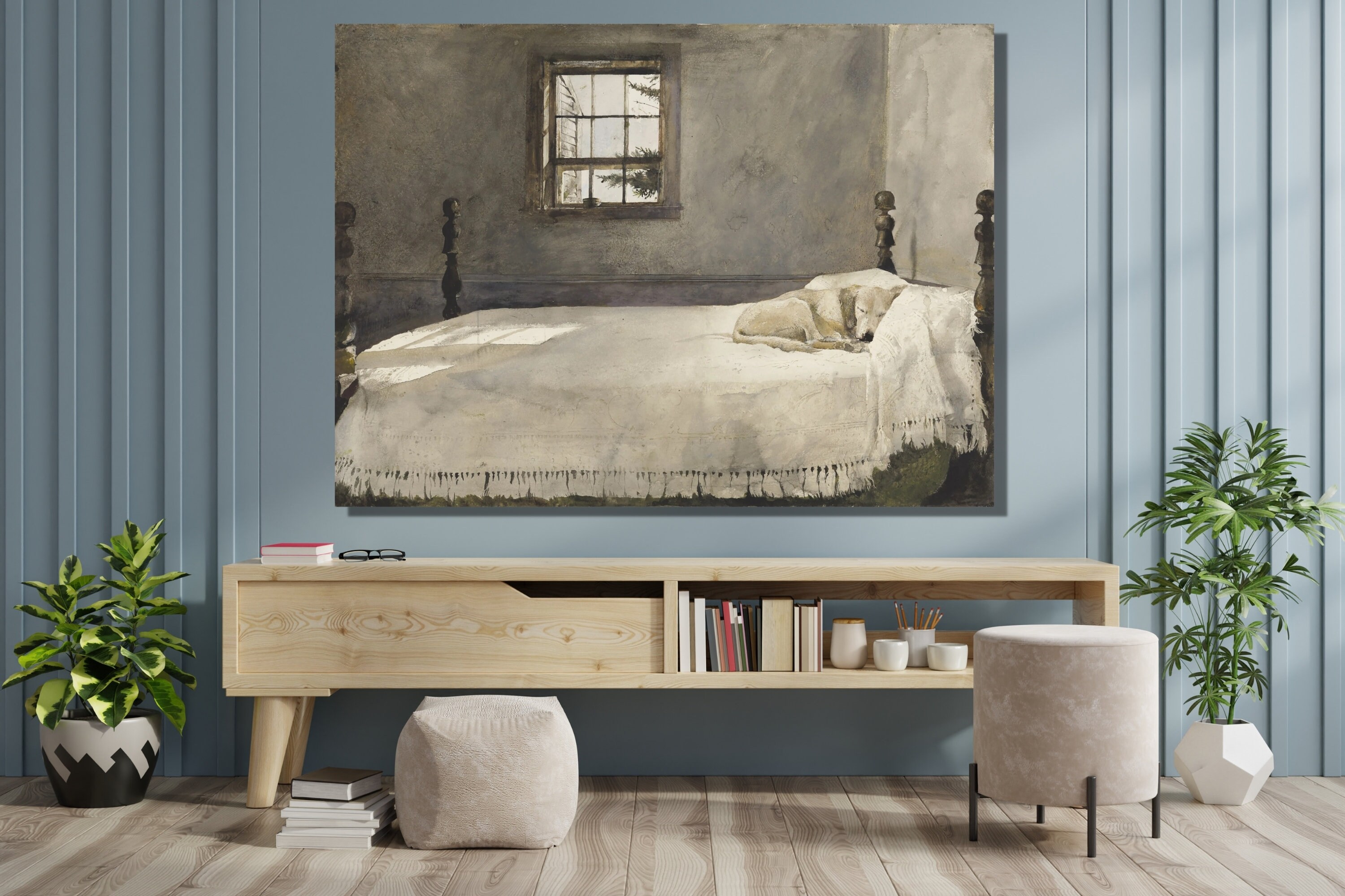 Master Bedroom Andrew Wyeth Dog Sleeping in Bed Giclee Printandrew ...
