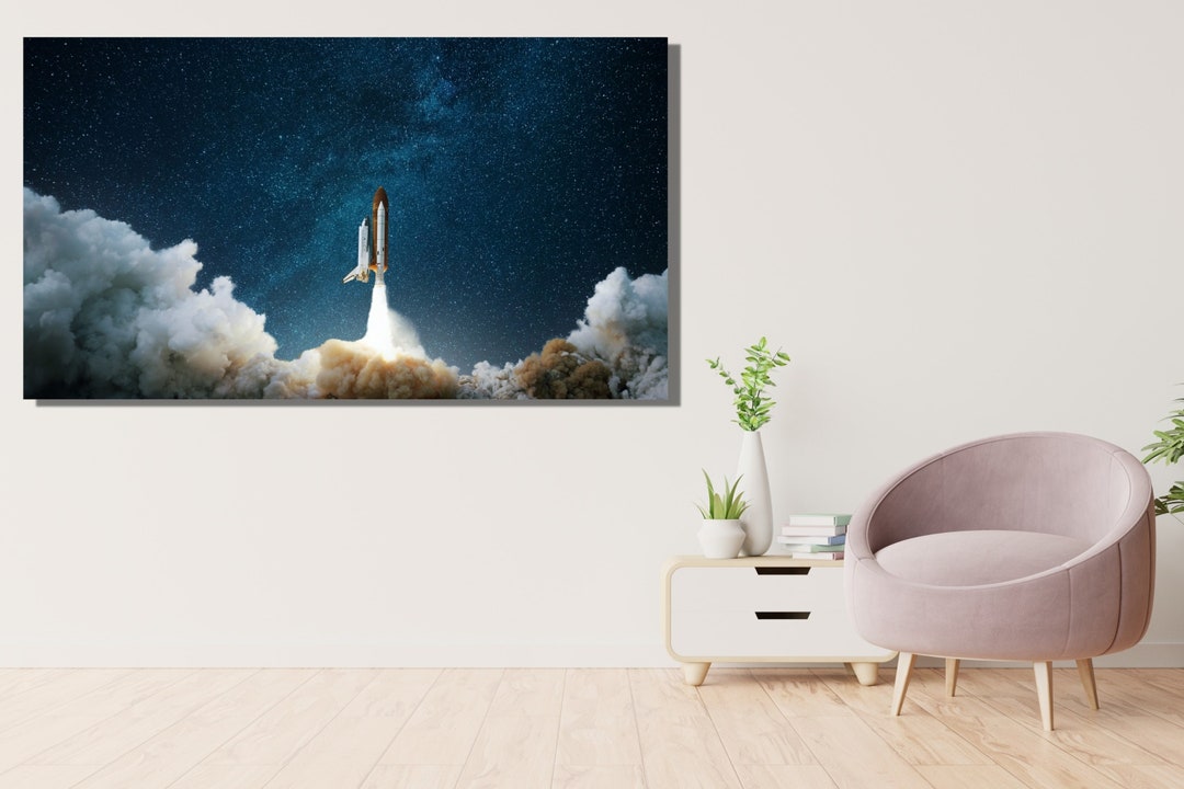 Nasa Space Shuttle Print Canvas|nasa Poster|rocket Wall Art|office Wall ...