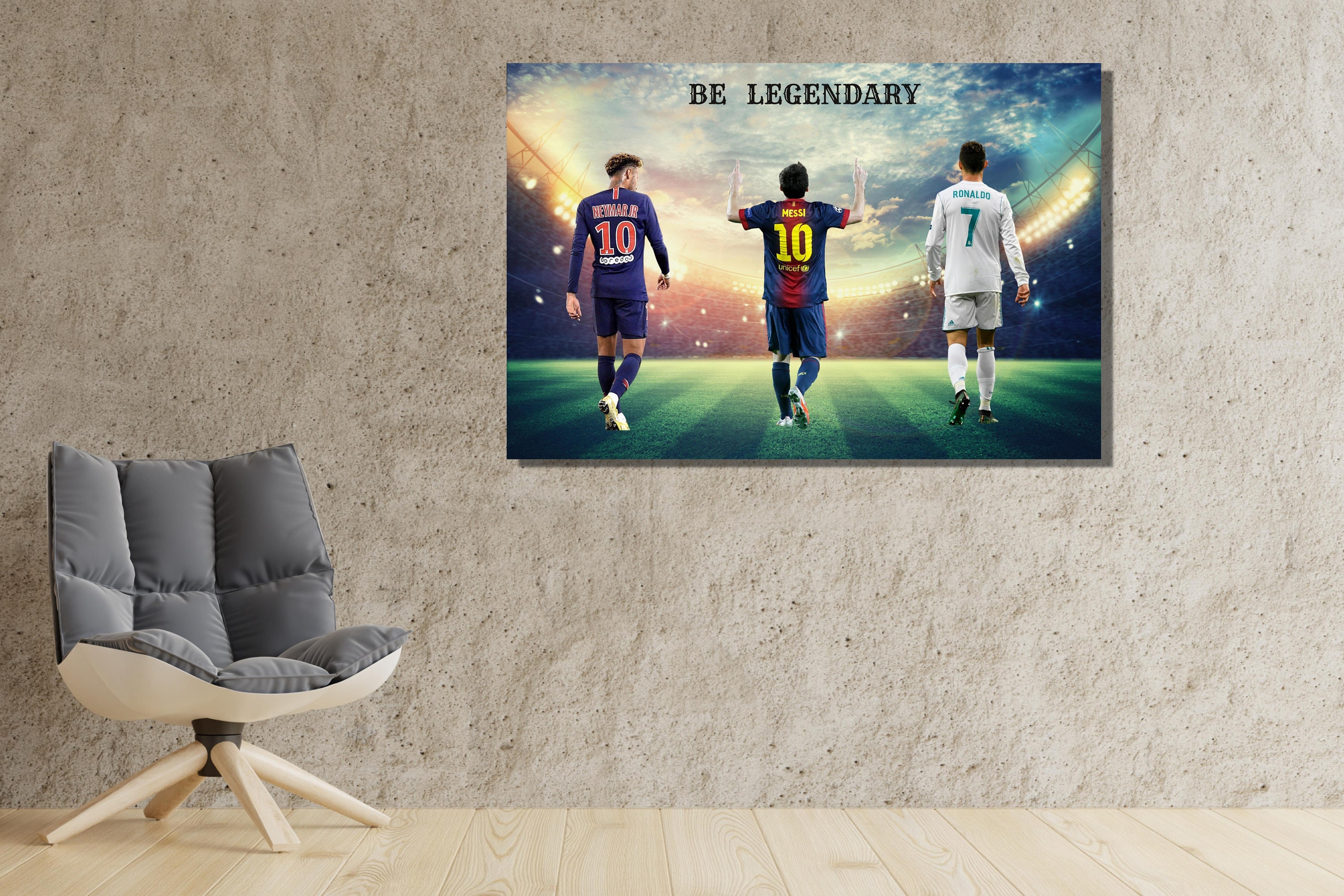 BE LEGENDARY Poster the Best Football Players Messi Ronaldo Neymar ...