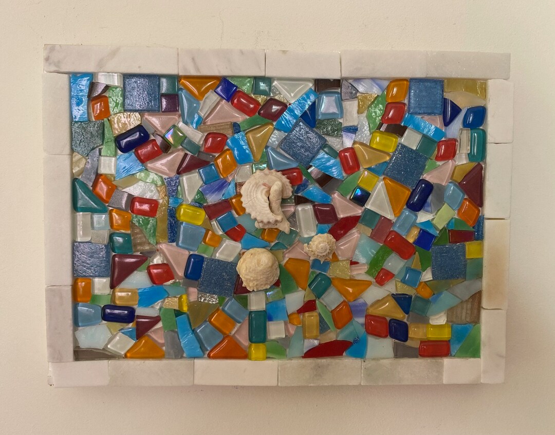 Abstract Mosaic Tile Art With White Frame - Etsy