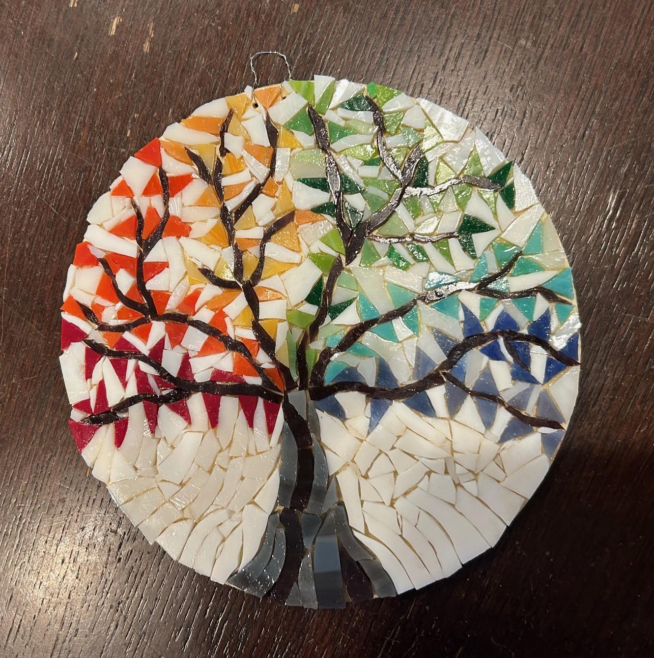 Rainbow Tree of Life Mosaic - Etsy