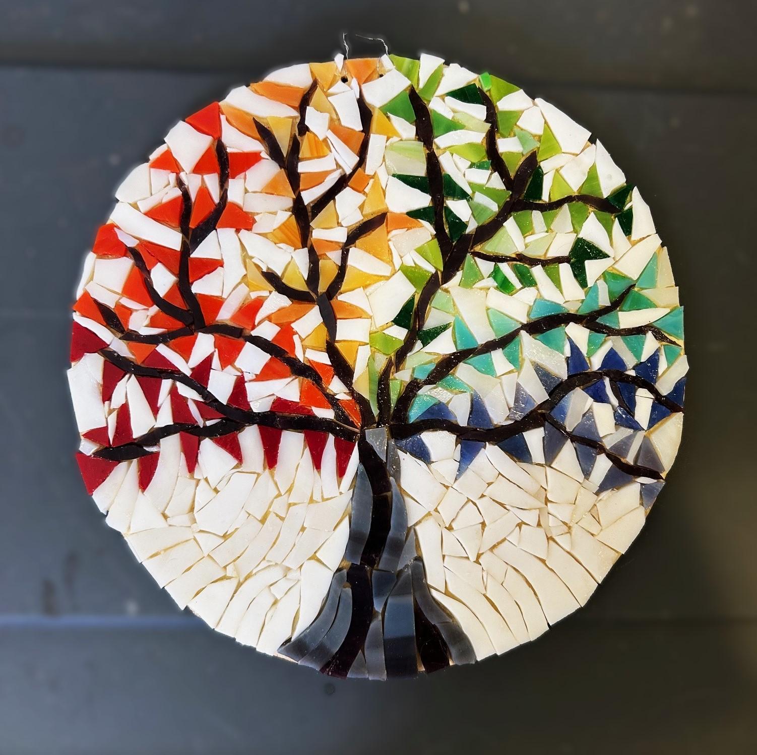 Rainbow Tree of Life Mosaic - Etsy