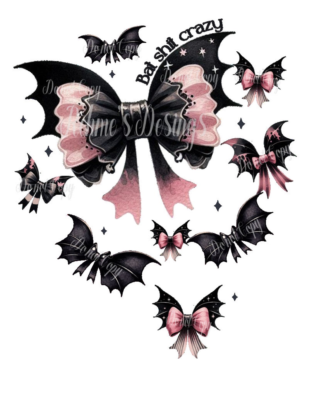 2 Girly Bat Shit Crazy PNGS - Etsy