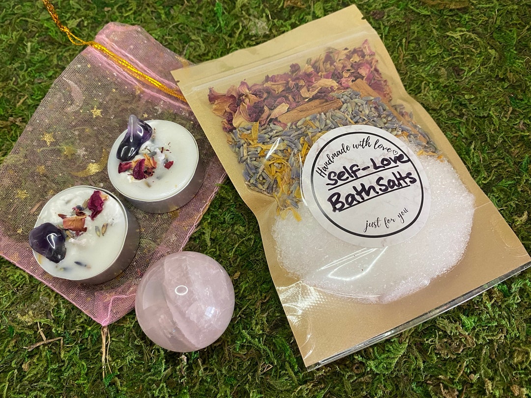Self-love Ritual Box Bath Soak Ritual Candles Rose Quartz Bundle ...