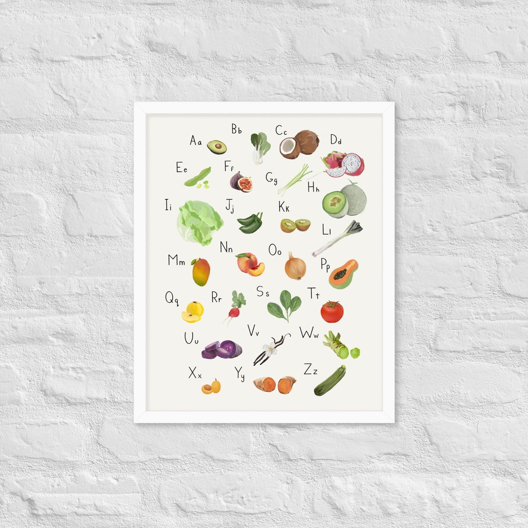 Abcs Fruits and Vegetables Alphabet Asian Food Illustration Art Print ...