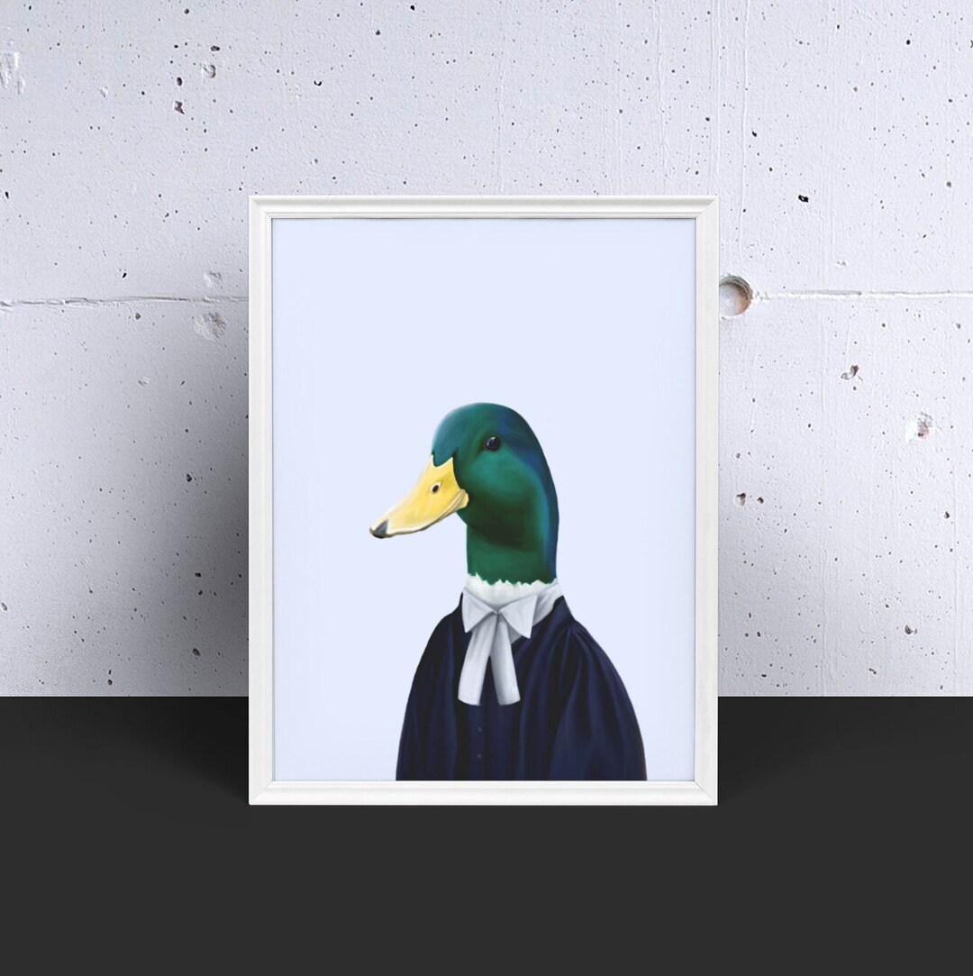 Mallard Duck in Lawyer Robes Minimalist Pop Contemporary Illustration ...
