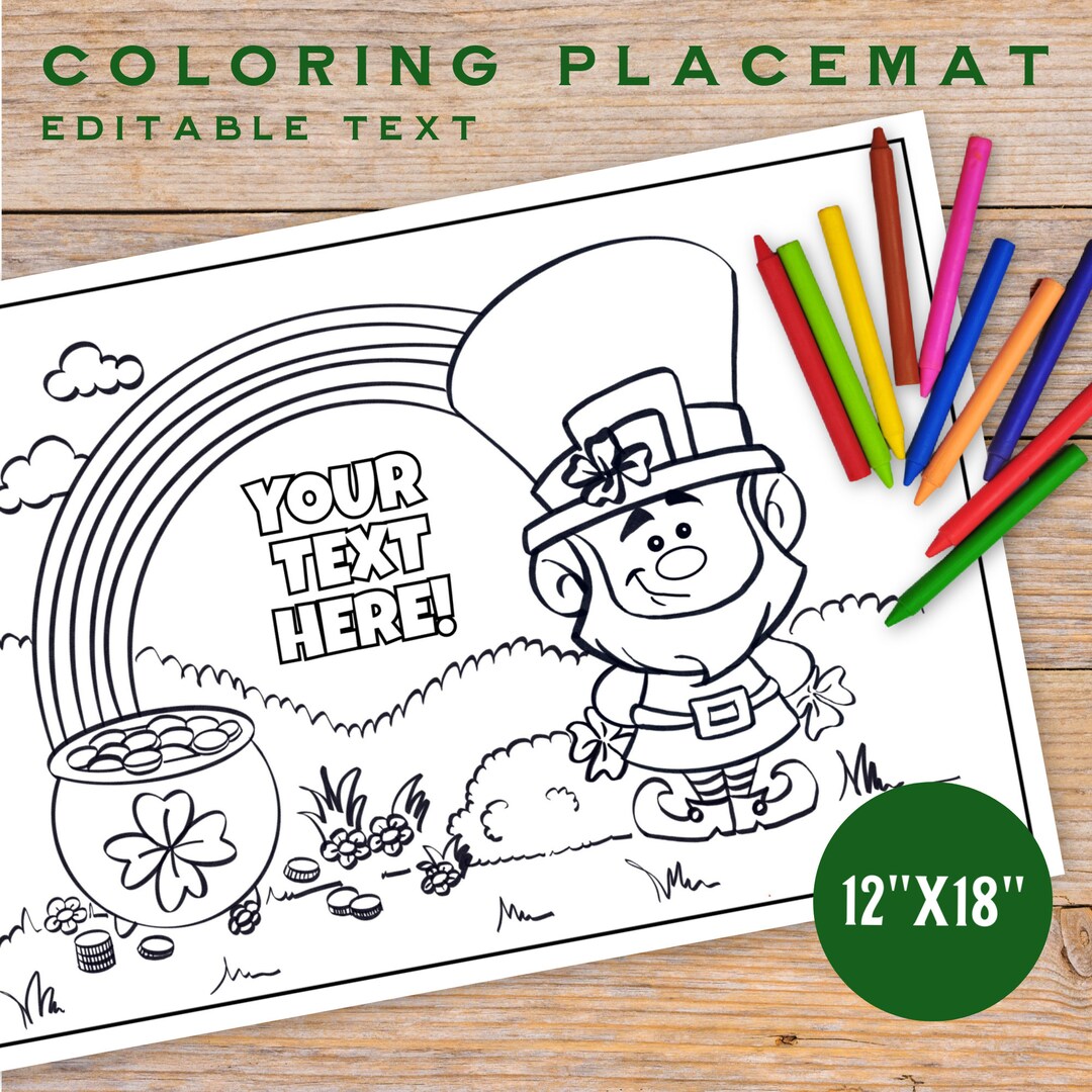 12x18 St. Patrick's Day Activity Placemat St Patricks - Etsy