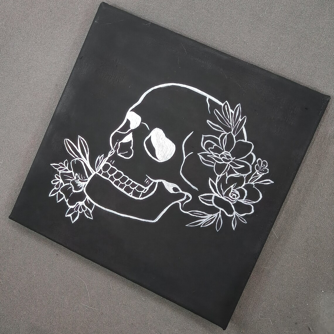 Acrylic Painting | Skull | Skullpainting | Acrylic on Canvas 20 X 20 Cm ...