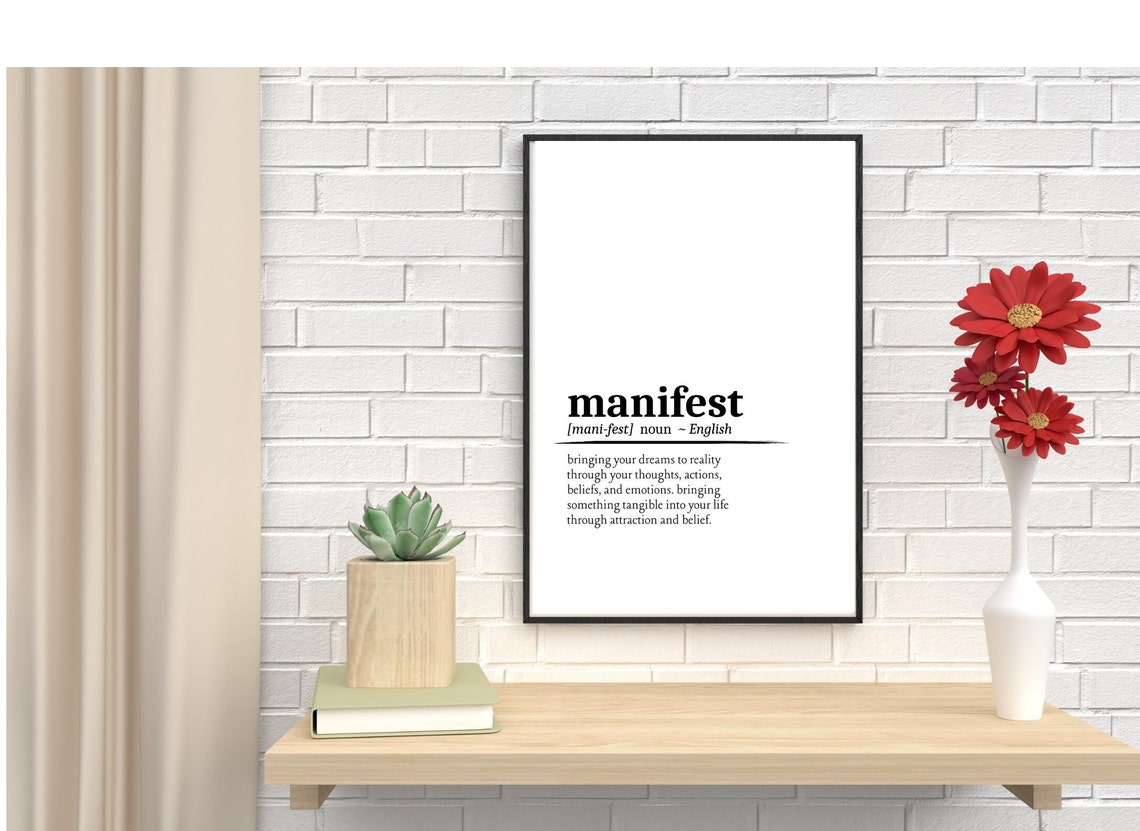 Manifest Definition, Printable Wall Art, Manifest Poster, Manifest ...