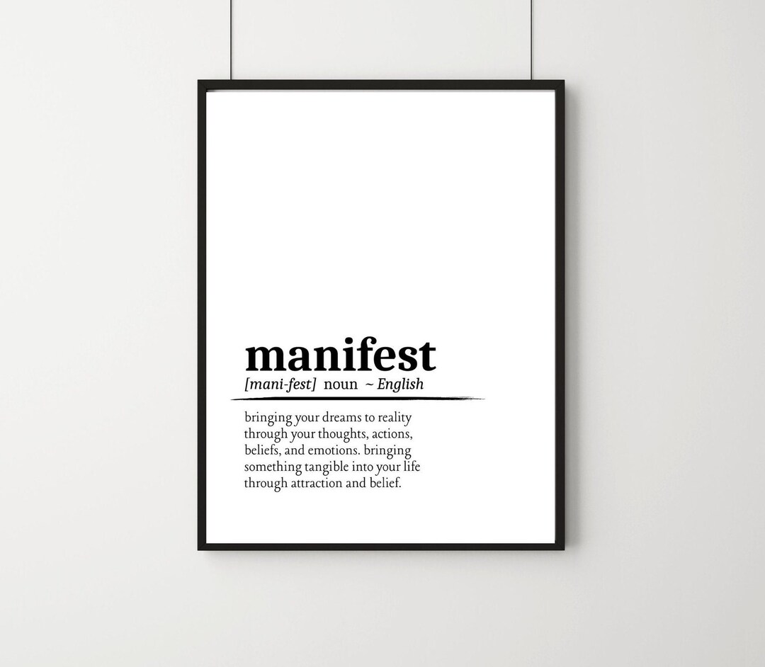 Manifest Definition, Printable Wall Art, Manifest Poster, Manifest ...