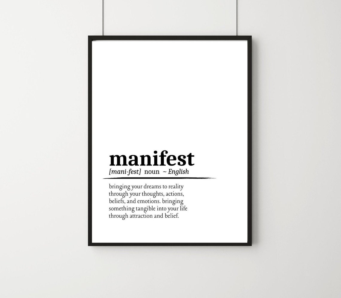 Manifest Definition, Printable Wall Art, Manifest Poster, Manifest ...