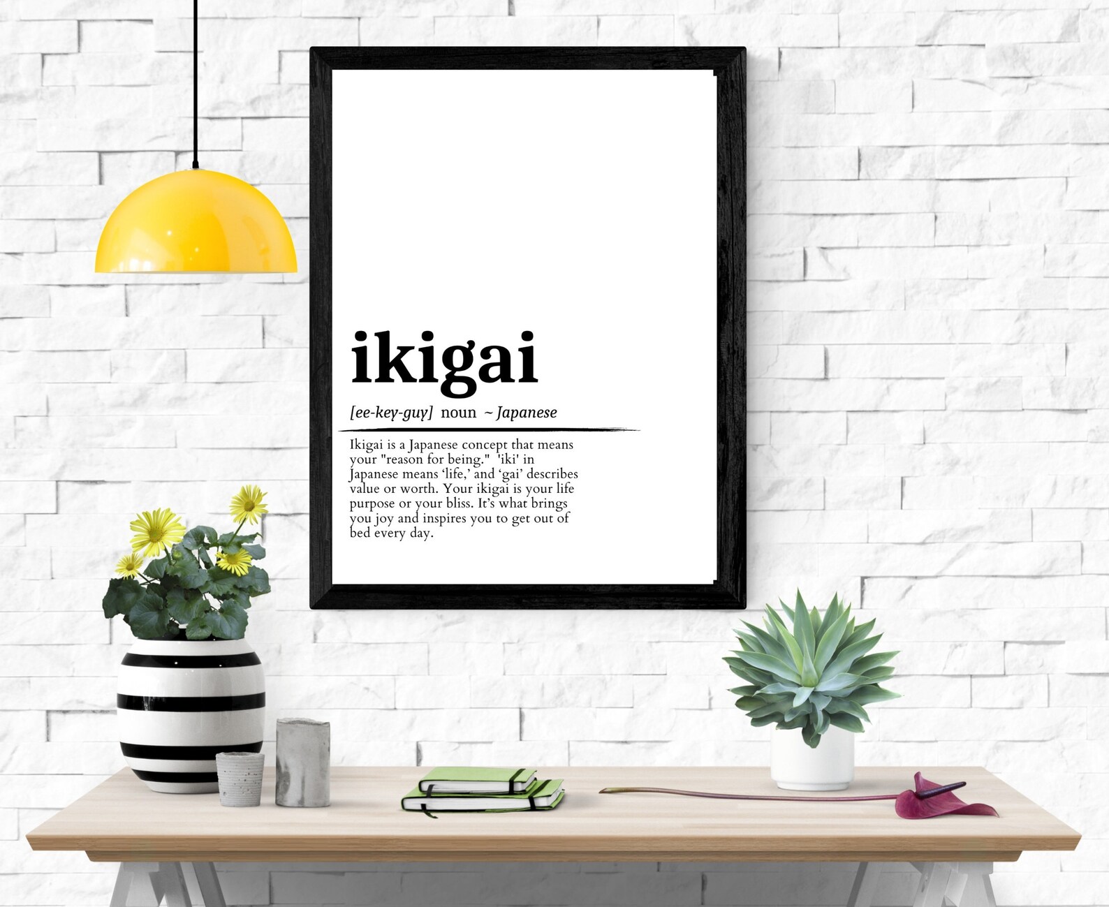 Ikigai Definition, Printable Wall Art, Ikigai Poster, Ikigai Quote ...