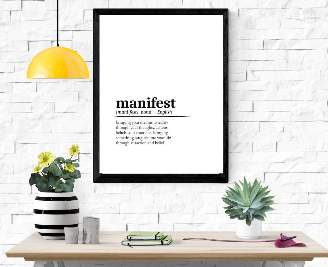 Manifest Definition, Printable Wall Art, Manifest Poster, Manifest ...