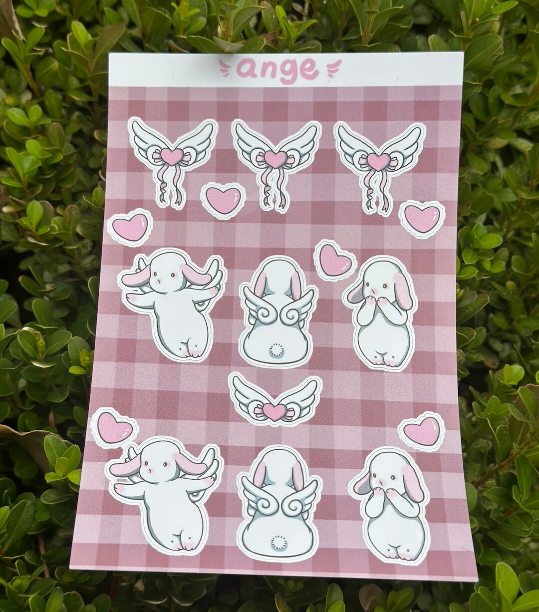 Kawaii Angel Bunny Rabbit Sticker Sheet Vinyl Waterproof - Etsy