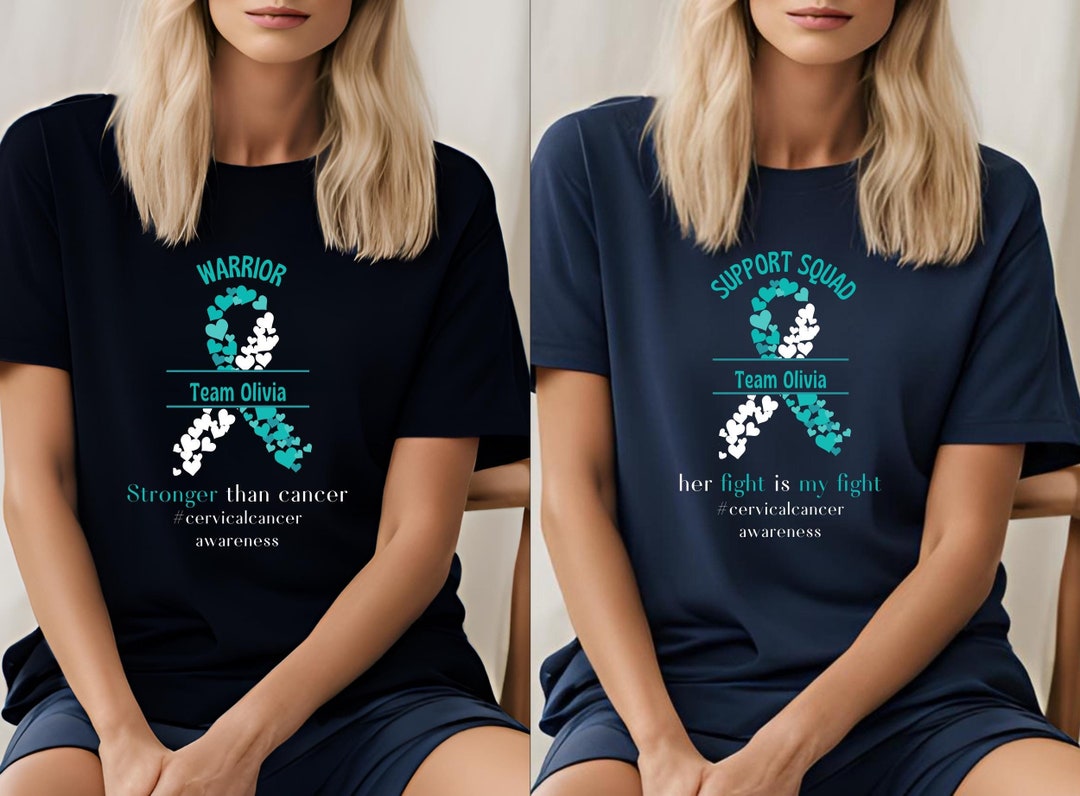 Cervical Cancer Support Team Shirt, Personalized Team Cancer Shirt ...