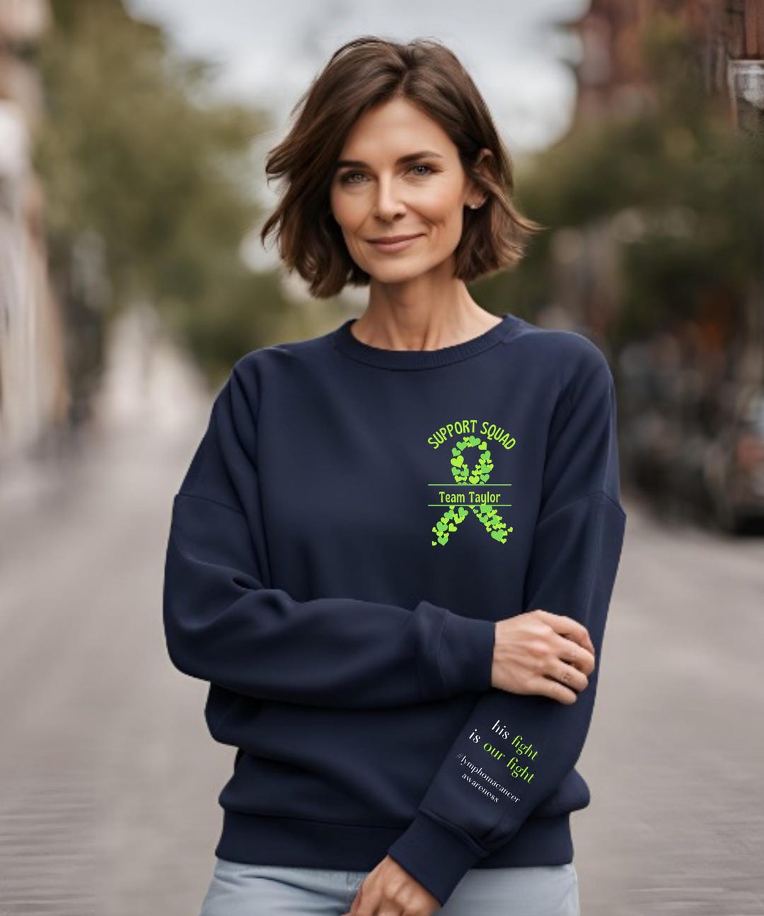 Lymphoma Cancer Sweatshirt, Cancer Support Squad, Lymphoma Support ...