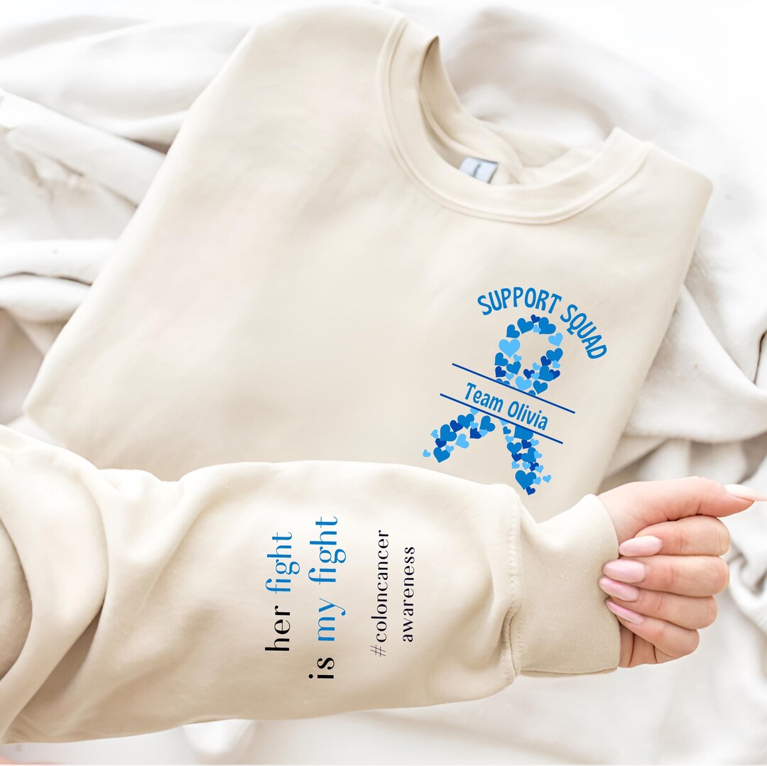 Colon Cancer Sweatshirt, Cancer Support Squad, Cancer Support Shirt ...