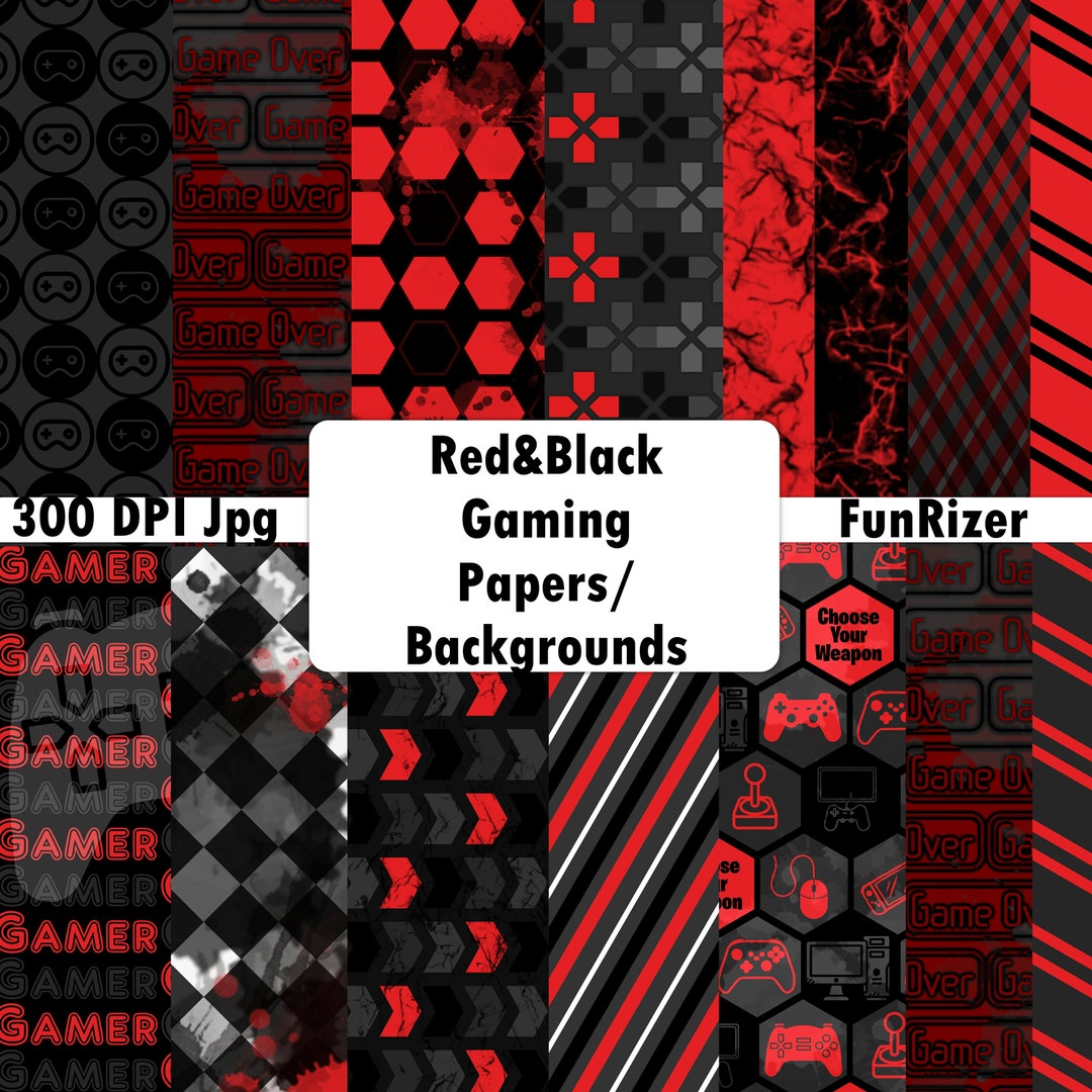 Red&black Digital Gaming Papers/backgrounds - Etsy UK