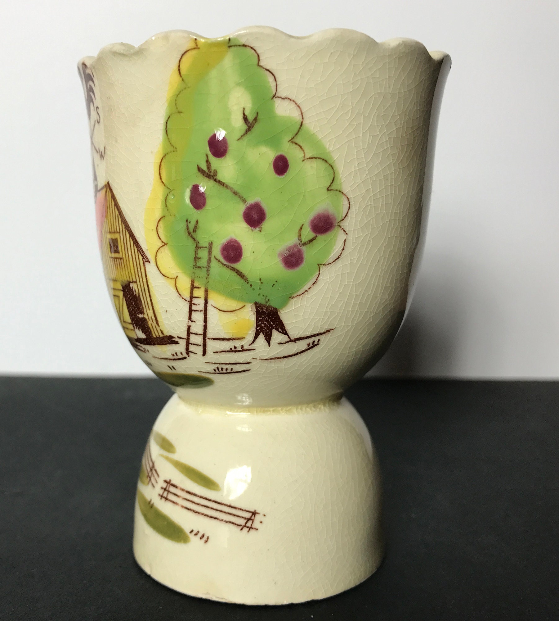 Antique Hand Painted Egg Cup - Etsy
