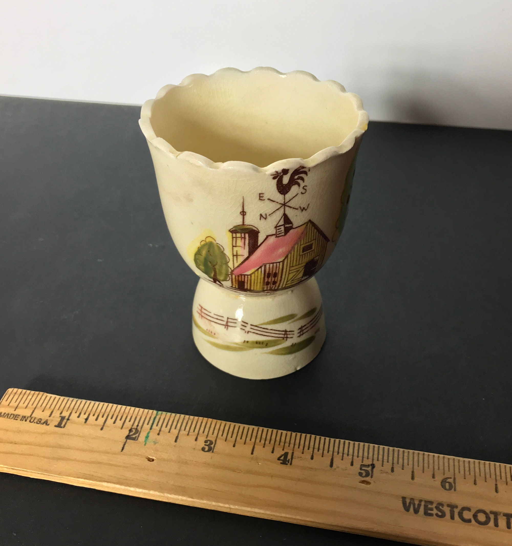 Antique Hand Painted Egg Cup - Etsy