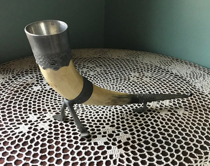 Vintage Norwegian Tokke Tin Drinking Horn - Etsy