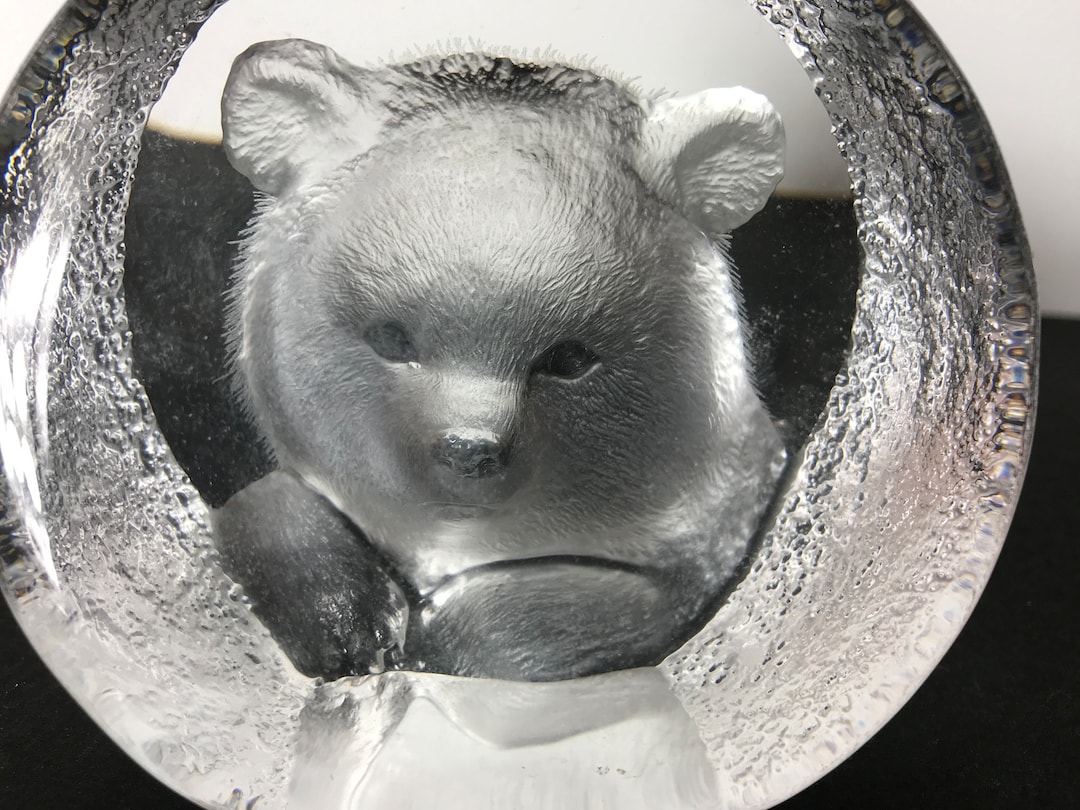 Crystal Bear Cub Sculpture by Mats Jonasson - Etsy