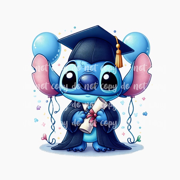Stitch Graduation Png - Etsy