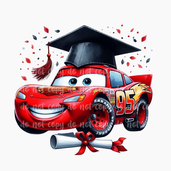 Lightning Mcqueen Graduation Cap - Etsy