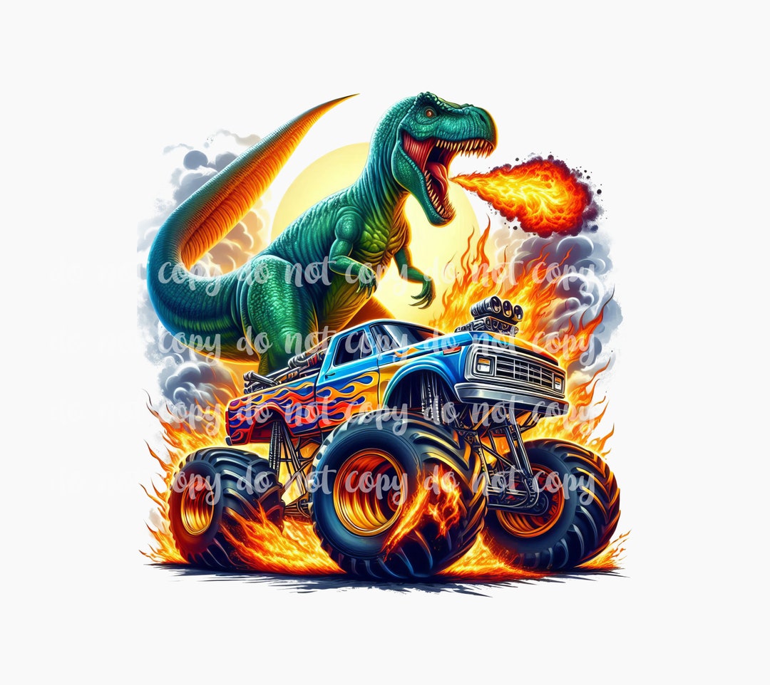 PNG Dinosaur Monster Truck Design - Etsy