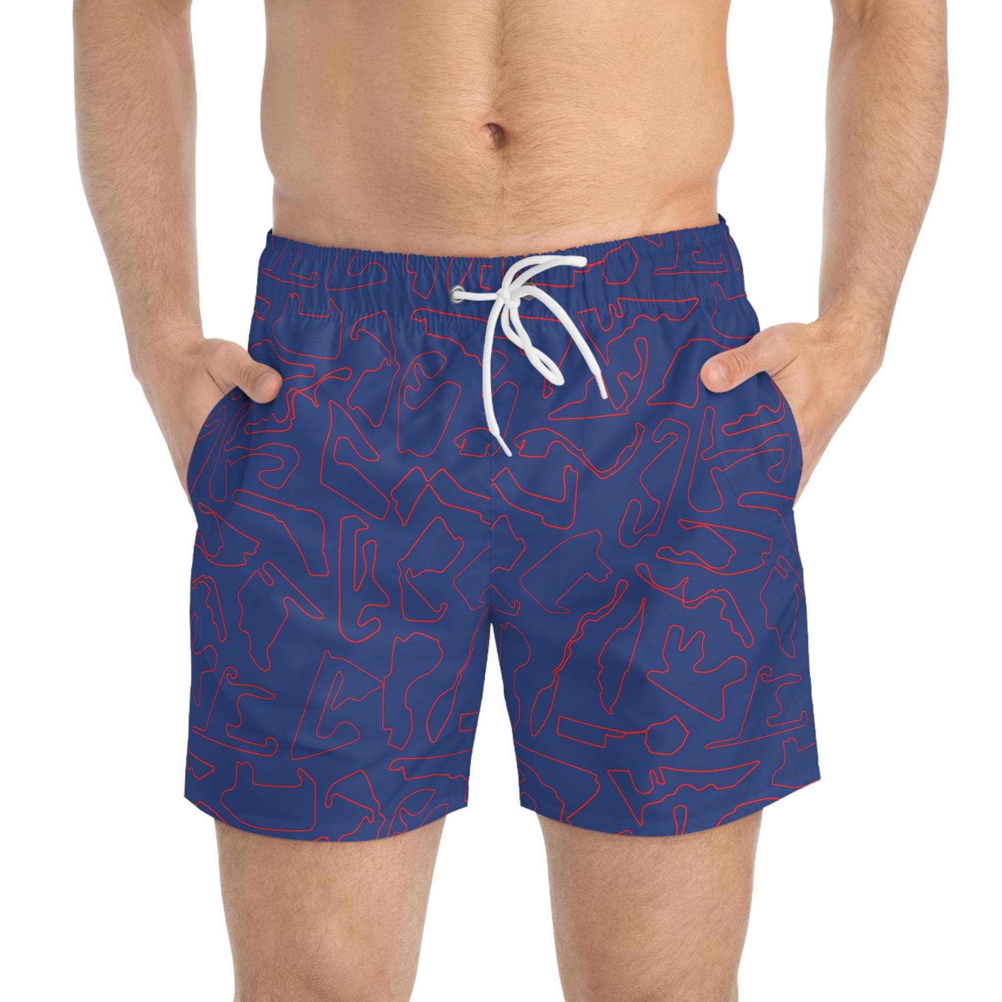Red Bull F1 Inspired Swim Trunks, Racing Car Swimwear, Formula One ...