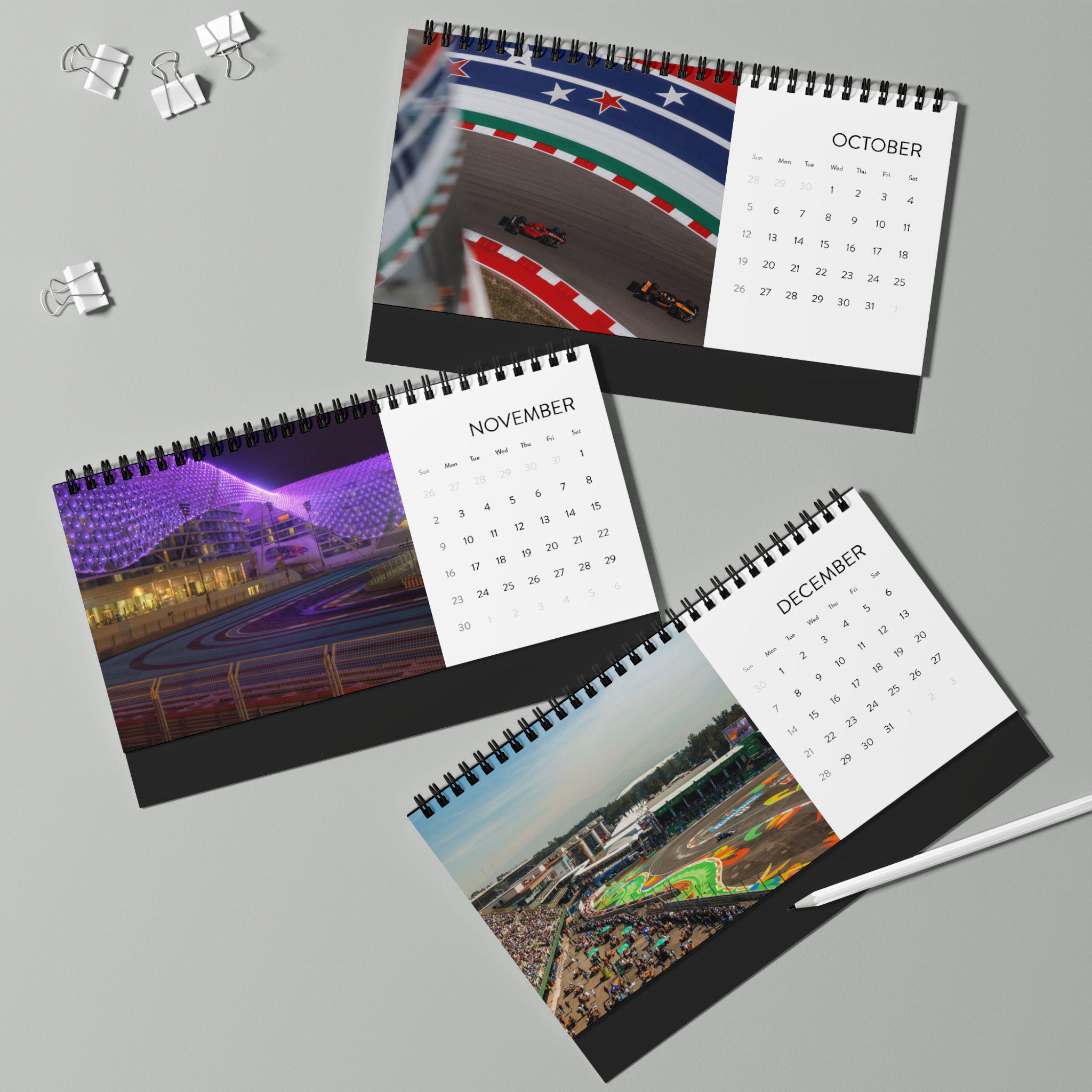 Desktop Calendar, 2025 Grid, Formula One Themed Planner, Racing Fan ...