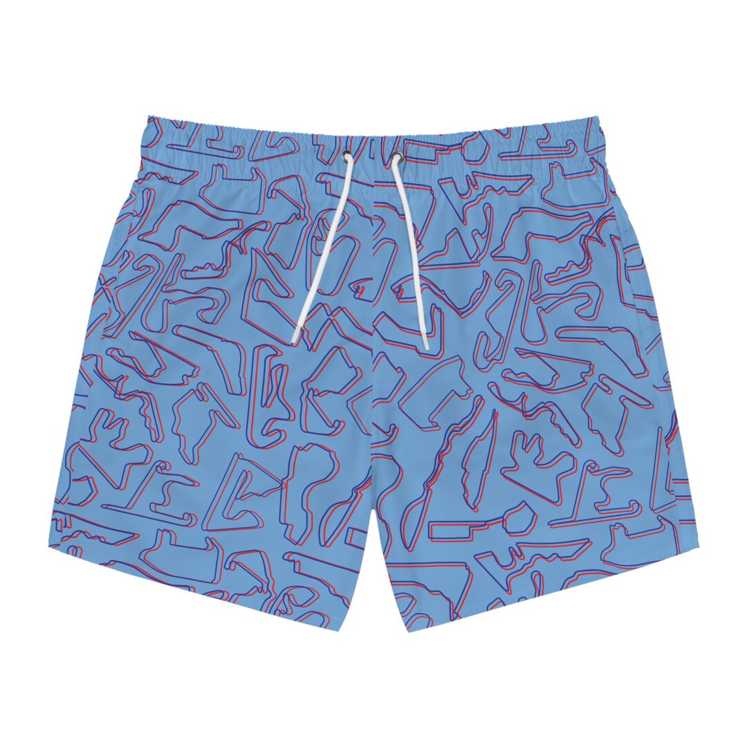 3d Retro F1 Inspired Swim Trunks, Racing Car Swimwear, Formula One ...