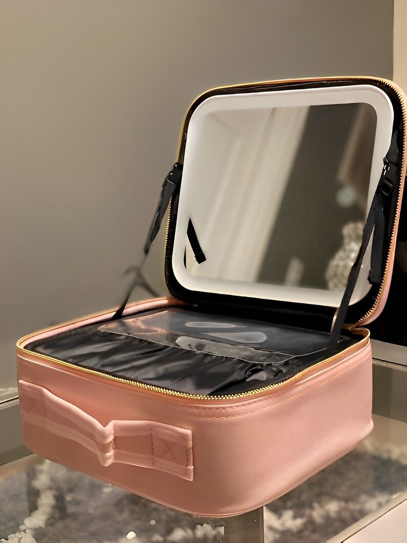 Travel Makeup Bag Cosmetic Case With LED HD Lights and Large - Etsy
