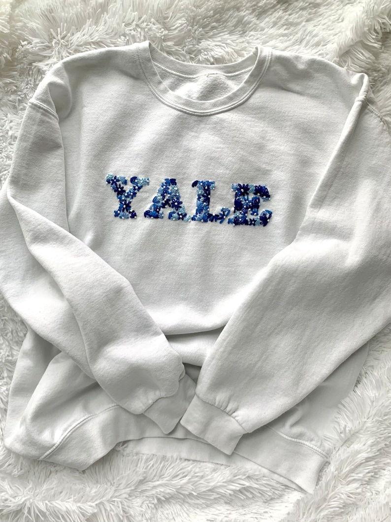 Floral Monogram Initials or Words Custom Hand Embroidered - Etsy