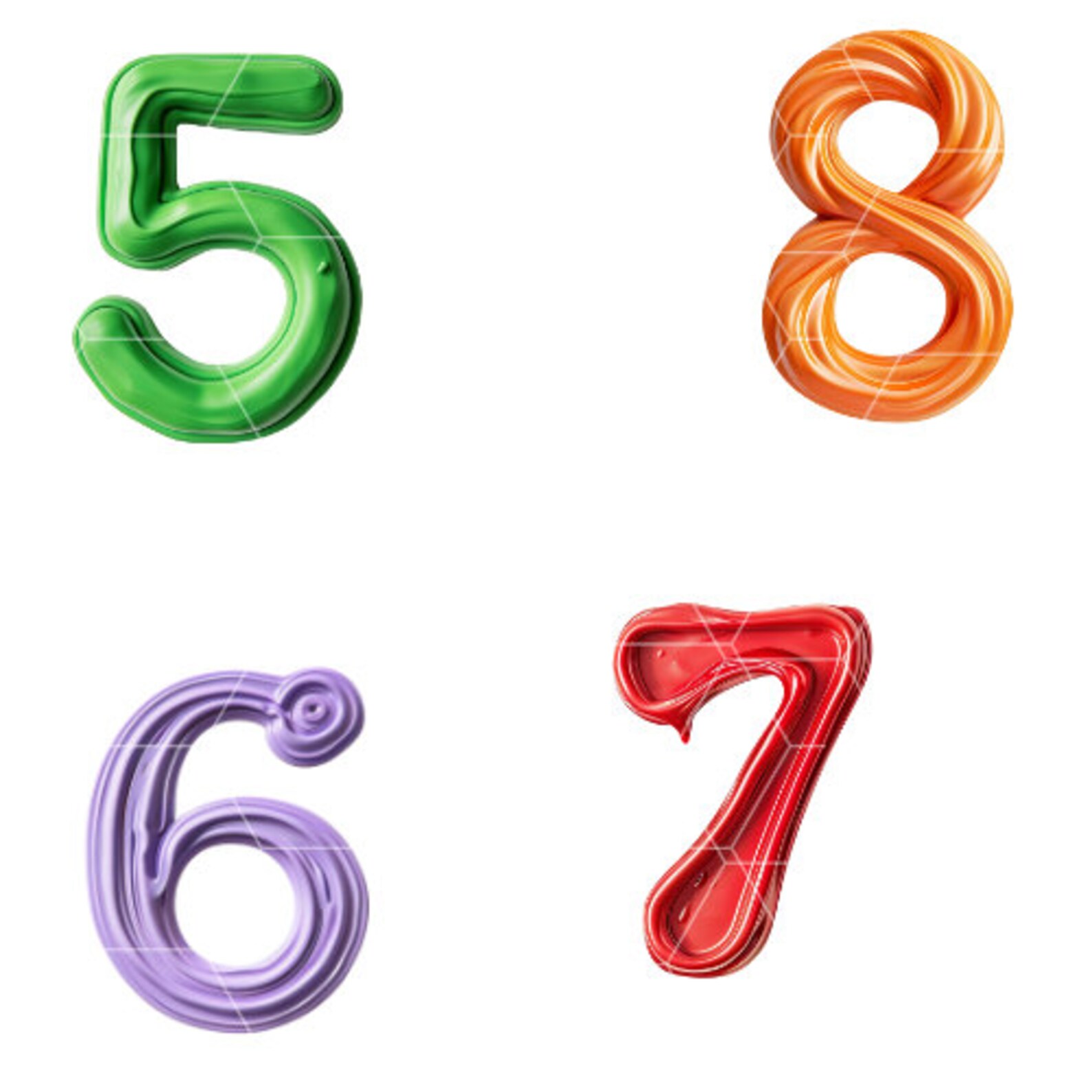 Number 0-9 PNG Clipart Cut File for Cricut, Stickers - Etsy