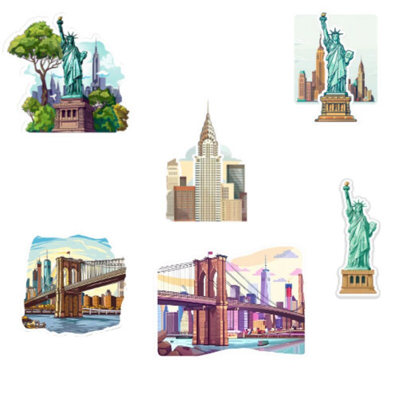 New York City Landmarks Cliparts | 4K Transparent PNG (digital Download ...