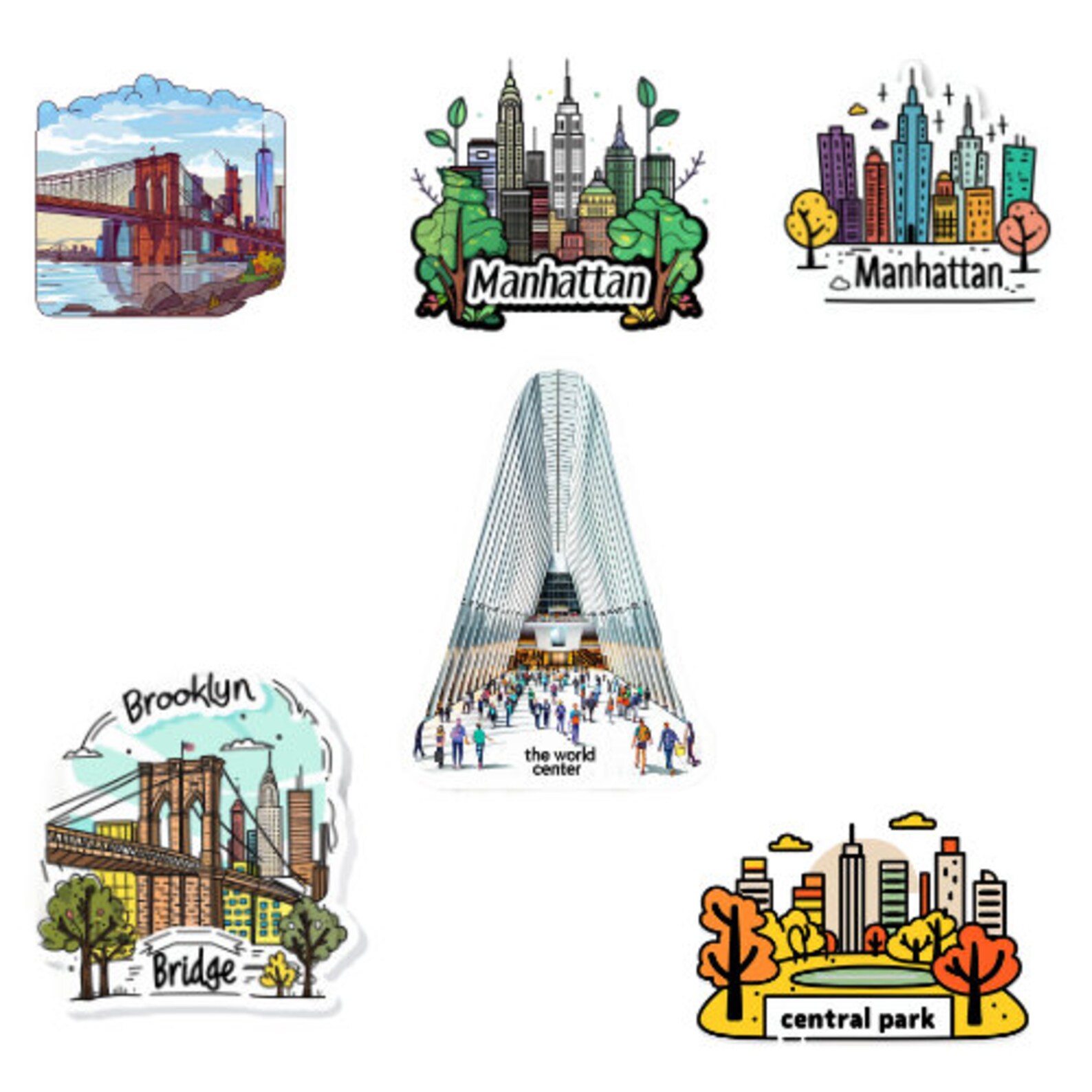 New York City Landmarks Cliparts | 4K Transparent PNG (digital Download ...