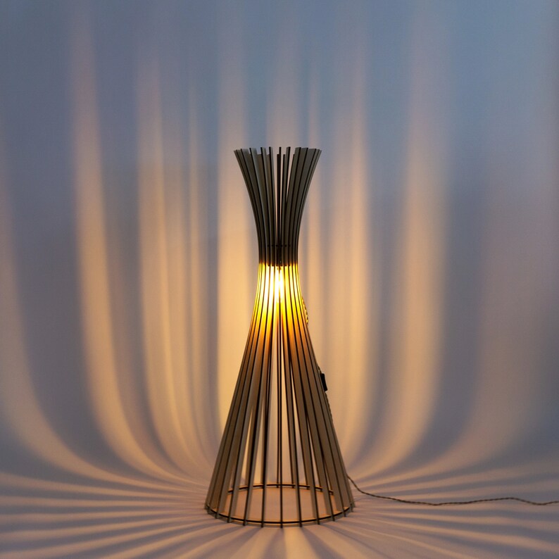 Bohemian Tipi Floor Lamp for Cozy Lighting Ambiance Unique Wooden Floor ...