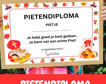 Pieten Diploma Sinterklaas Printable Leuk Pietendiploma PDF Om Thuis Af ...